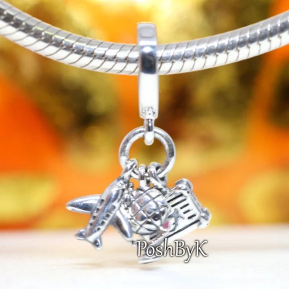 Pandora | Jewelry | Pandora Airplane Globe Suitcase Dangle Charm ...